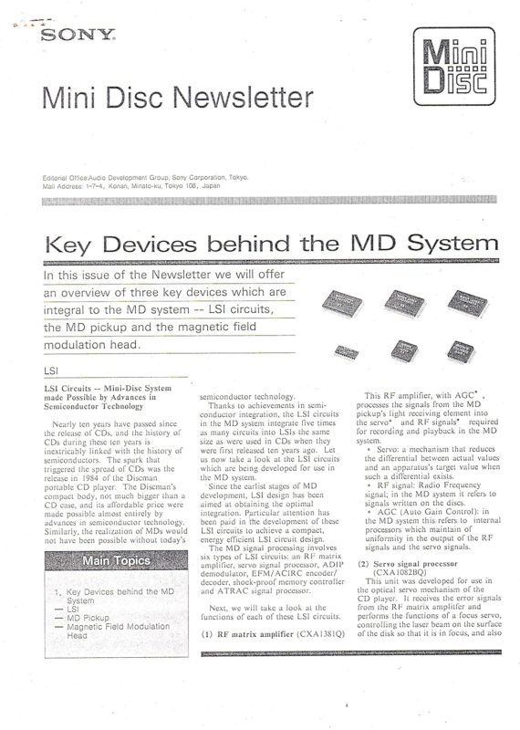 Mini Disc - News Letter - Bram Jacobse