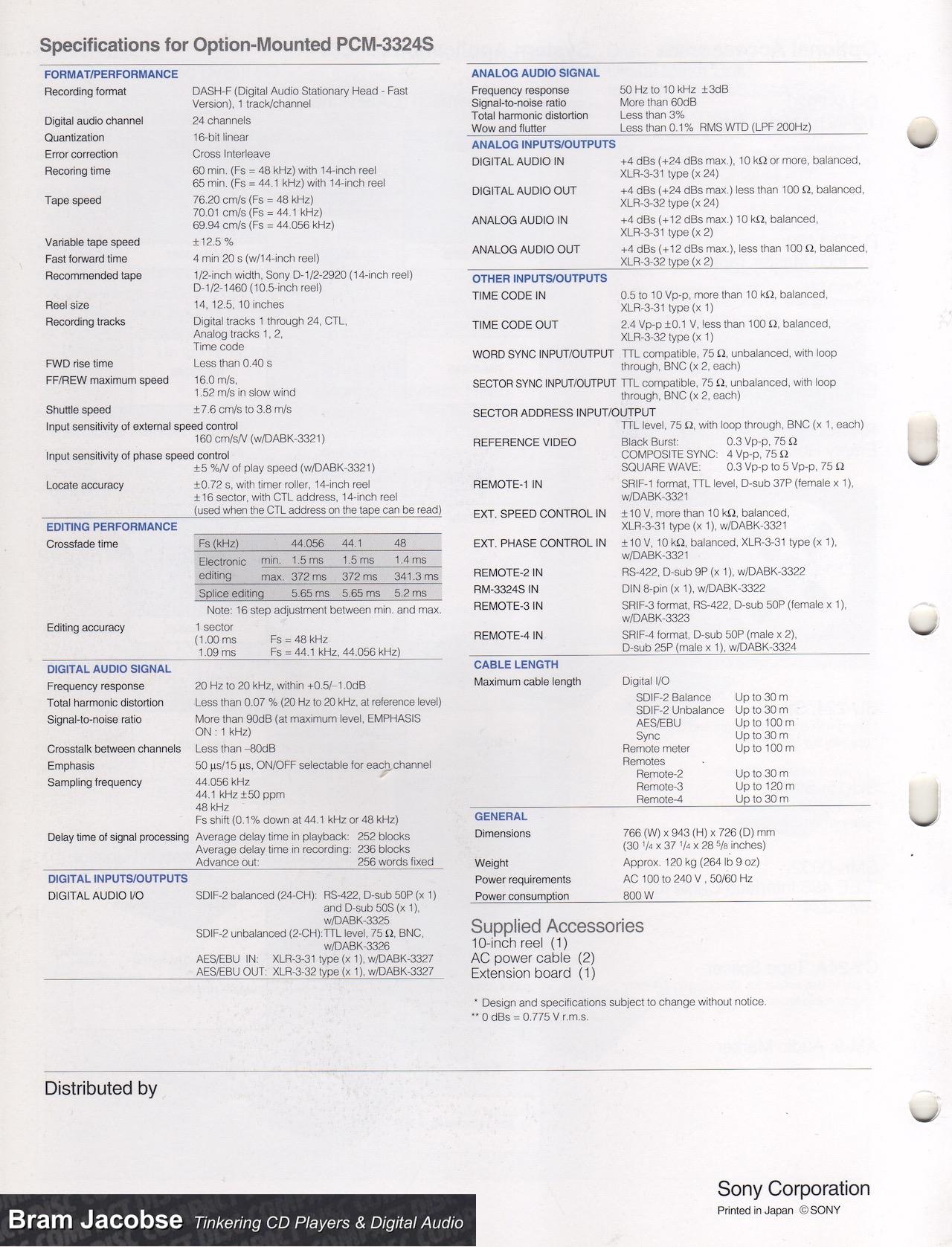 PCM 3324 DASH 24 Channel Digital Audio Recorder - Bram Jacobse