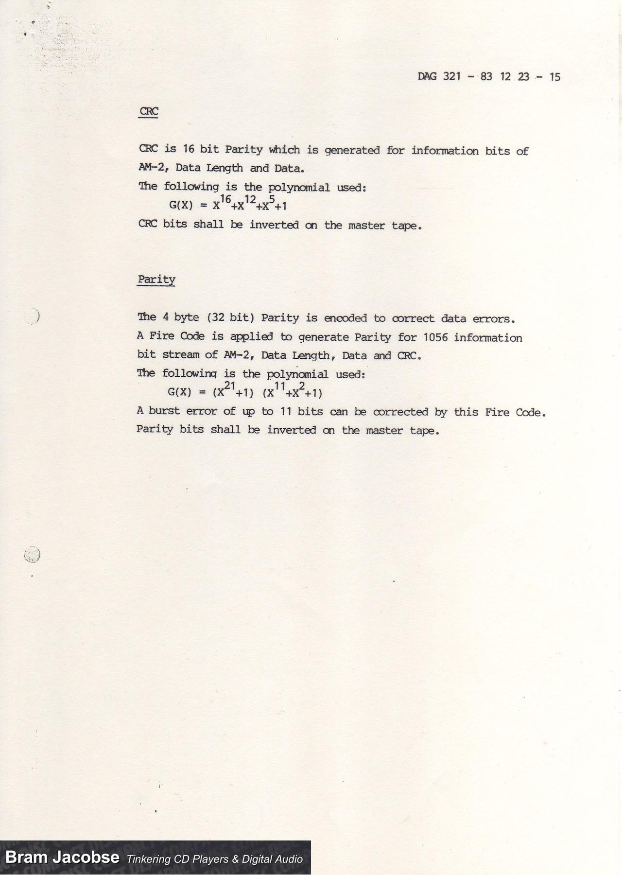 CD Specification of the 3/4 Inch Cassette Type CD Master tape - Bram ...