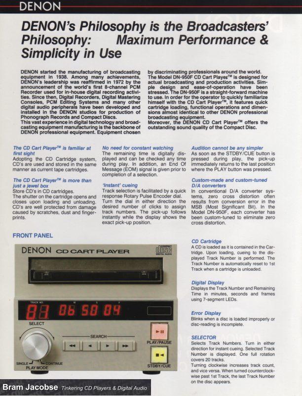 Denon - DN-950F CD CART PLAYER™ - Bram Jacobse