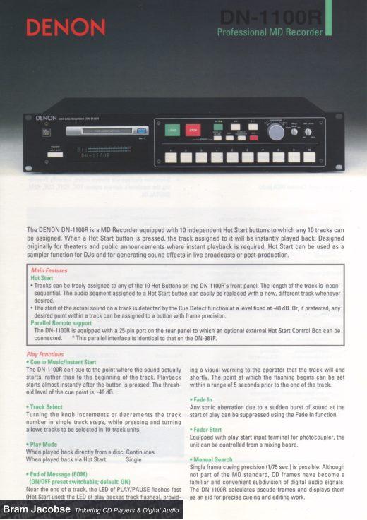 Denon - DN-1100R Professional MD Recorder - Bram Jacobse