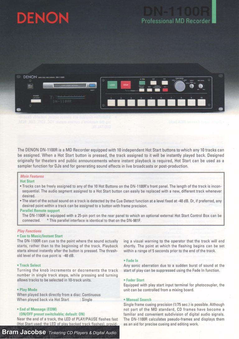 Denon - DN-1100R Professional MD Recorder - Bram Jacobse