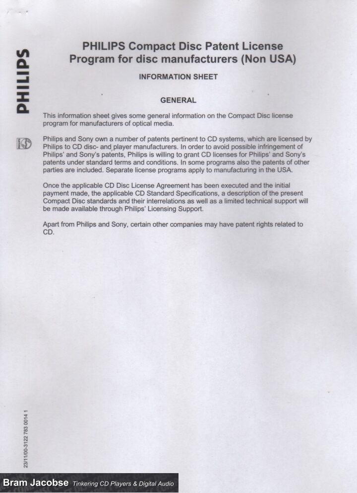 PHILIPS Compact Disc Patent License Program - Bram Jacobse