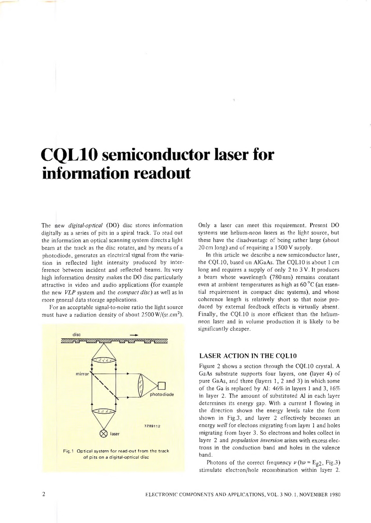 CQL10 semiconductor laser for information readout - Bram Jacobse